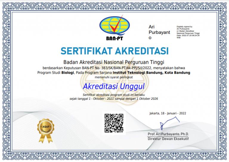 Profil Program Studi – Program Studi Sarjana Biologi SITH-ITB